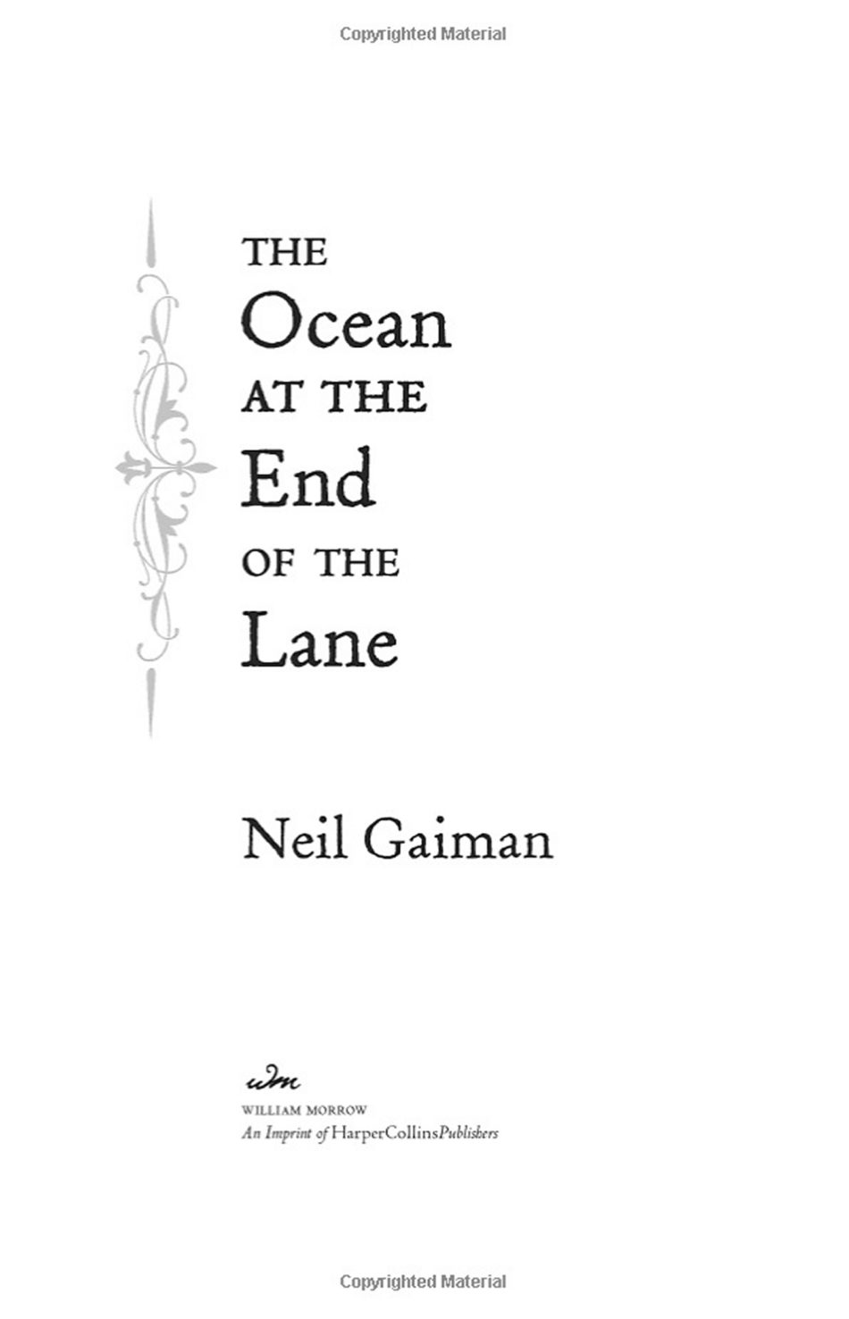 Layout Design Sample of The Ocean at the End of the Lane Book